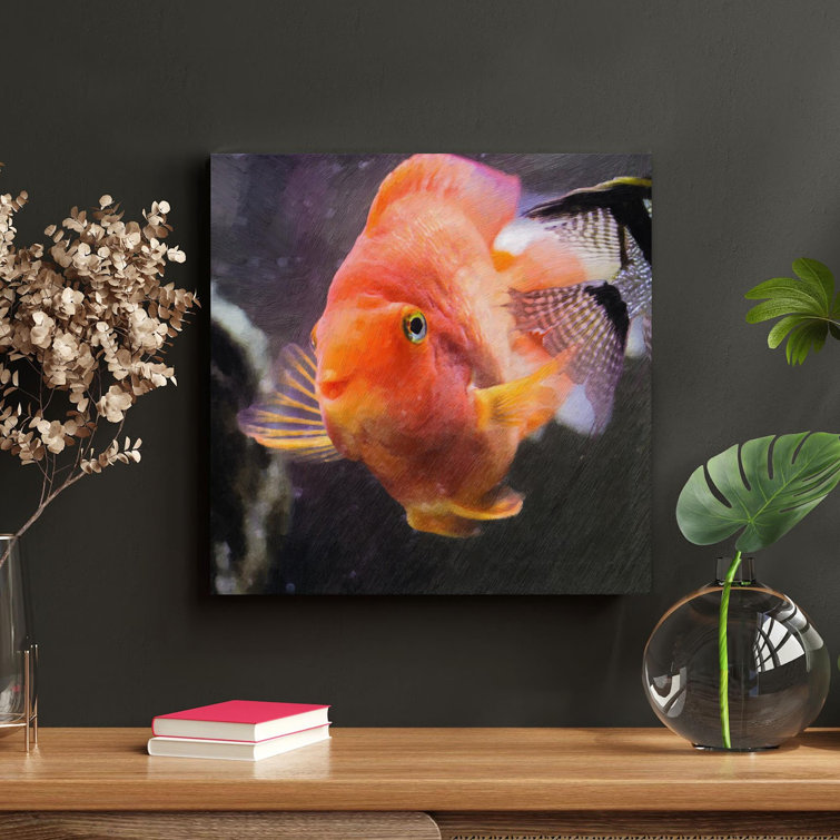 Bayou Breeze Orange And Grey White Fish In Water On Canvas Painting ...