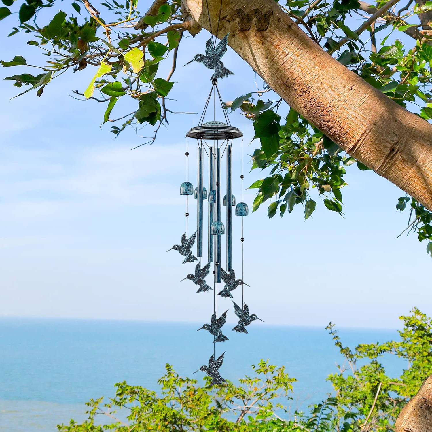 Arlmont & Co. Vintage-Inspired Hummingbird Metal Wind Chimes - 33.5 ...