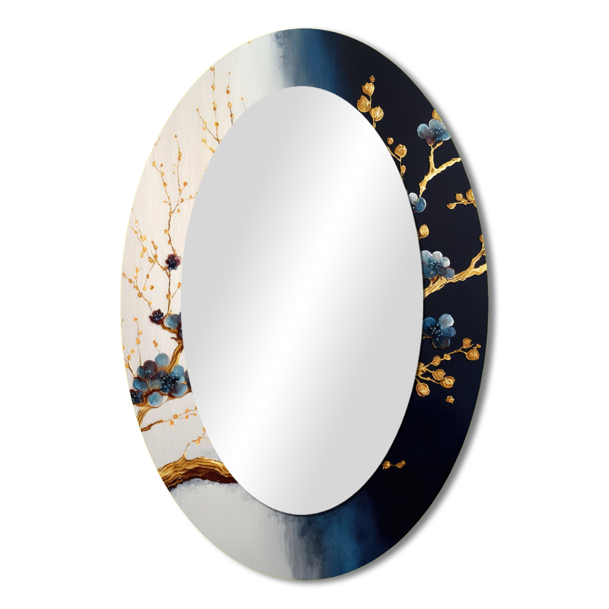 Latitude Run® Blue Cherry Blossom Branch VI - Landscapes Oval ...