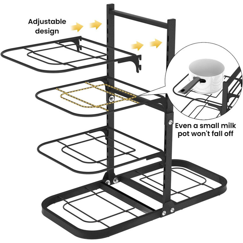 Prep & Savour Metal Free Standing Pot Rack | Wayfair