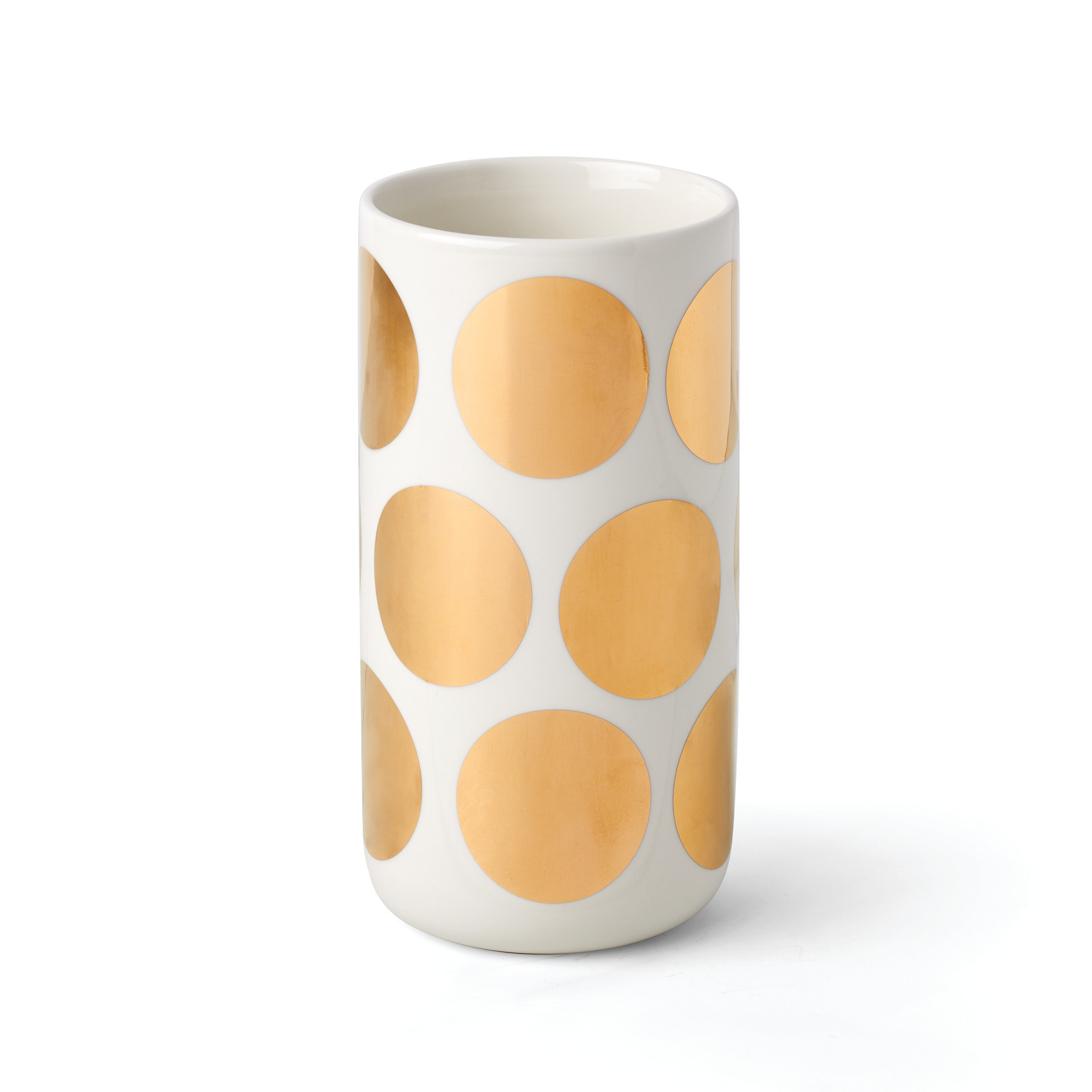kate spade new york On the Dot Tall White/Orange Dot Vase | Wayfair