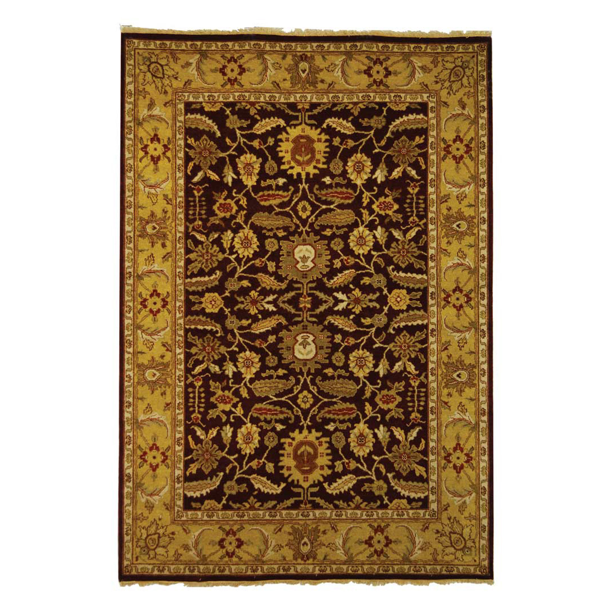 Alcott Hill Albirda Maroon/Yellow Oriental Area Rug - Wayfair Canada