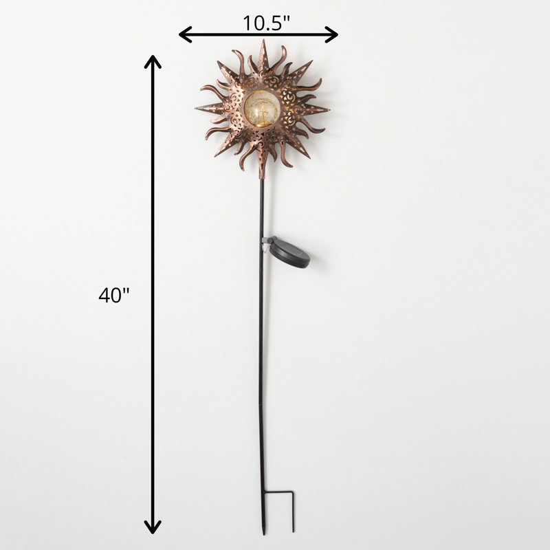 Clover Lane Copper/Black Solar Powered Metal Pathway Light | Wayfair
