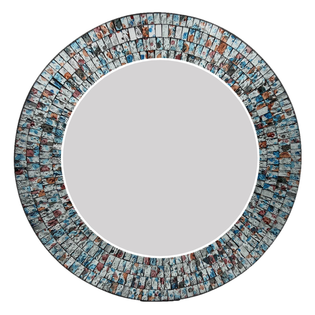 Corrigan Studio® Zorigs Mosaic Mirror, Wall Art Décor – 24” Round ...