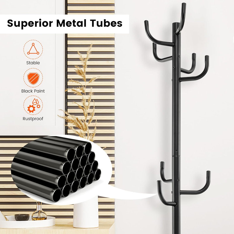 Lark Manor™ Coat Rack Freestanding Heavy Duty Metal Coat Tree With 8 ...