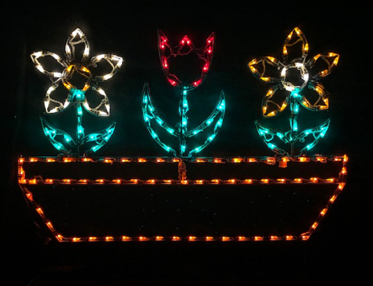 Lori's Lighted D'Lites Flowers in Pot Spring Holiday Lighted Display ...