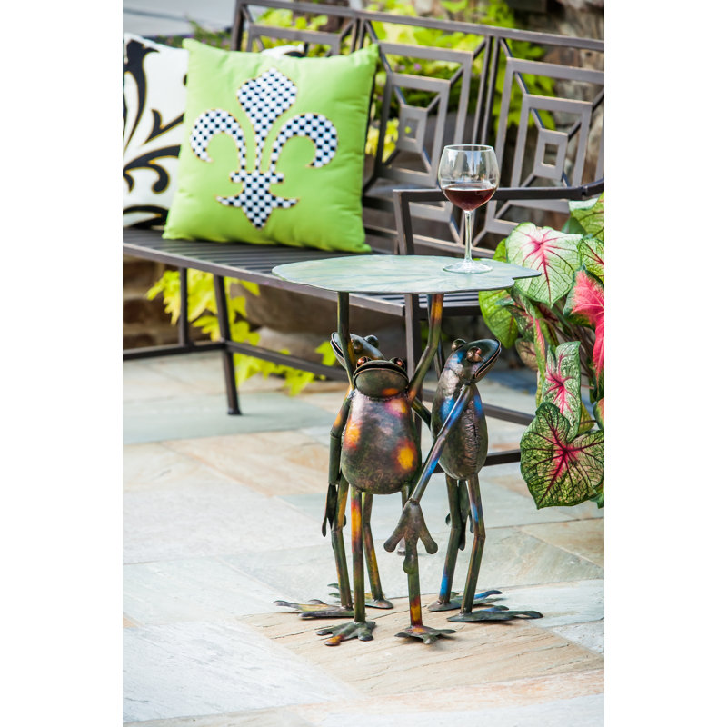 Trinx Geiger Three Frogs Metal Outdoor Side Table & Reviews | Wayfair