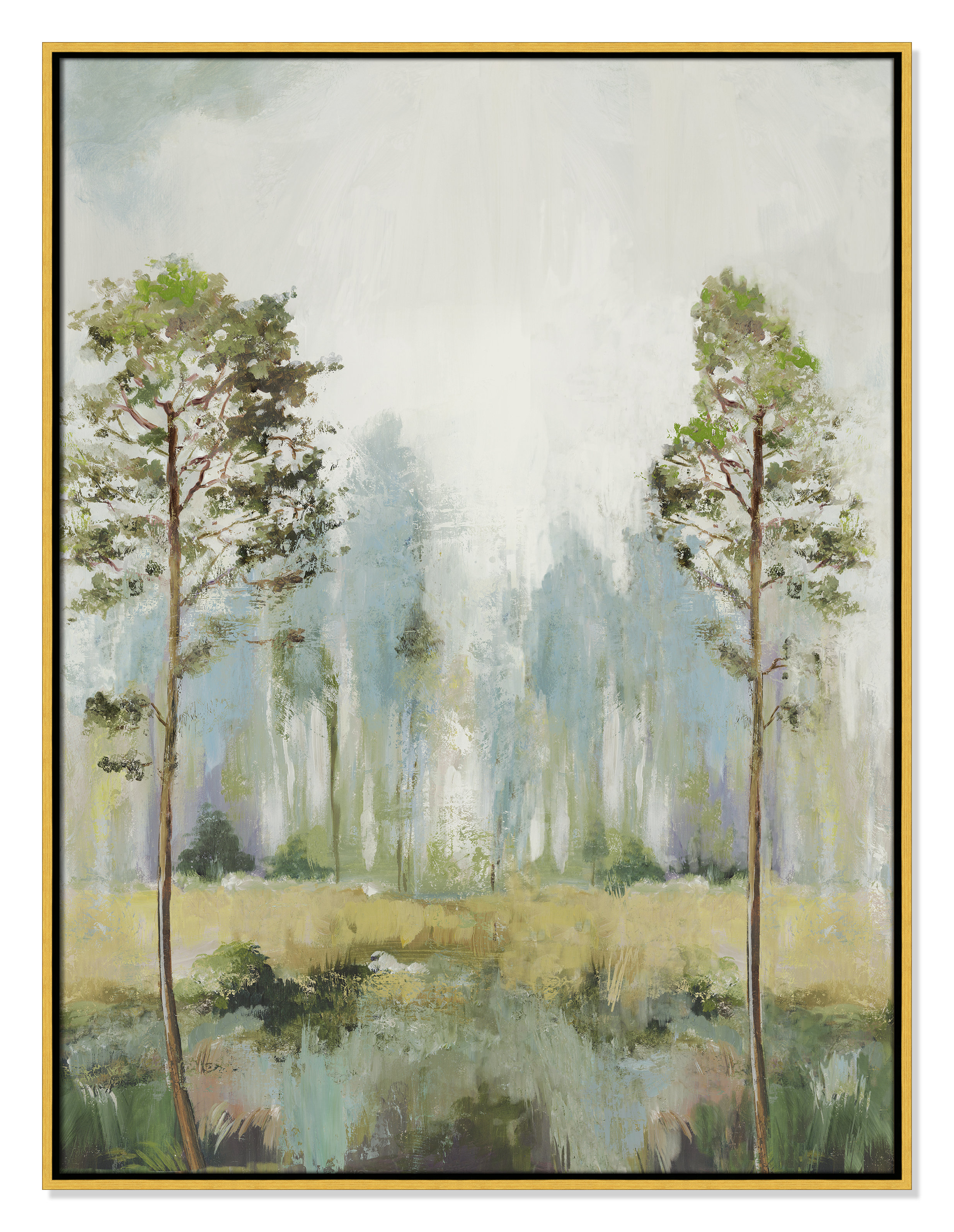 Birch Lane™ Tall Green Trees II by Allison Pearce - Floater Frame Print ...