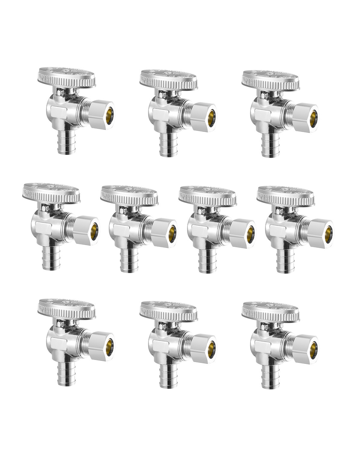 Stellweilan Tessberg 10 Pack Angle Stop Valve 1/2" PEX x 3/8" OD ...
