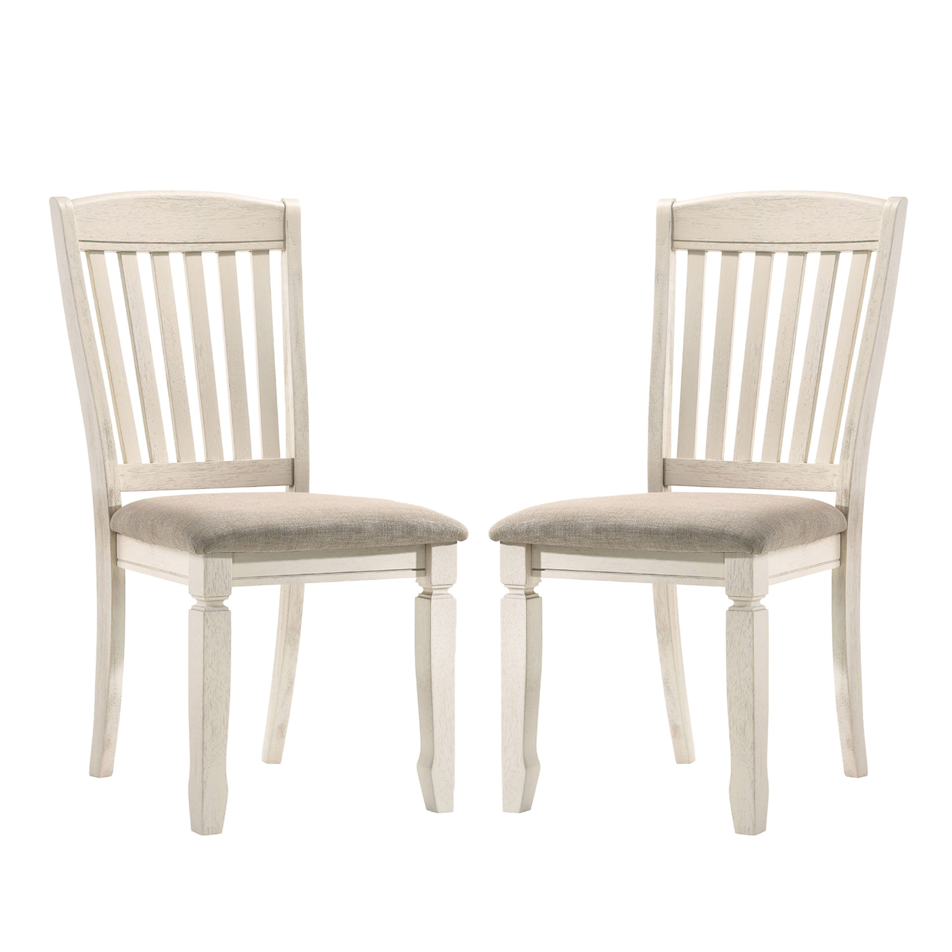 Red Barrel Studio® Of 2 Dining Chairs In Tan Fabric With Cream Finish ...