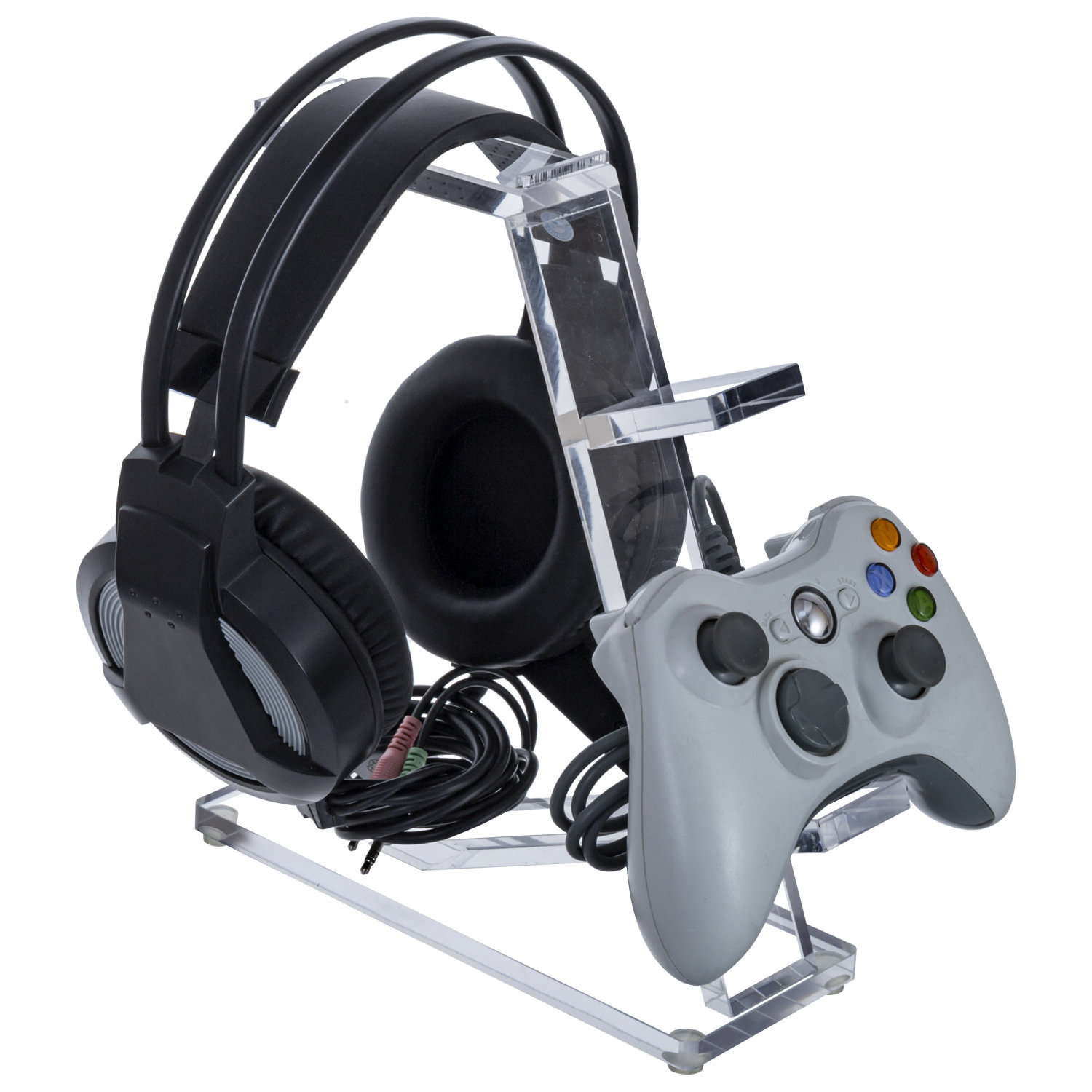 Wrought Studio™ Acrylic Tabletop Audio Rack Headphone Stand | Wayfair