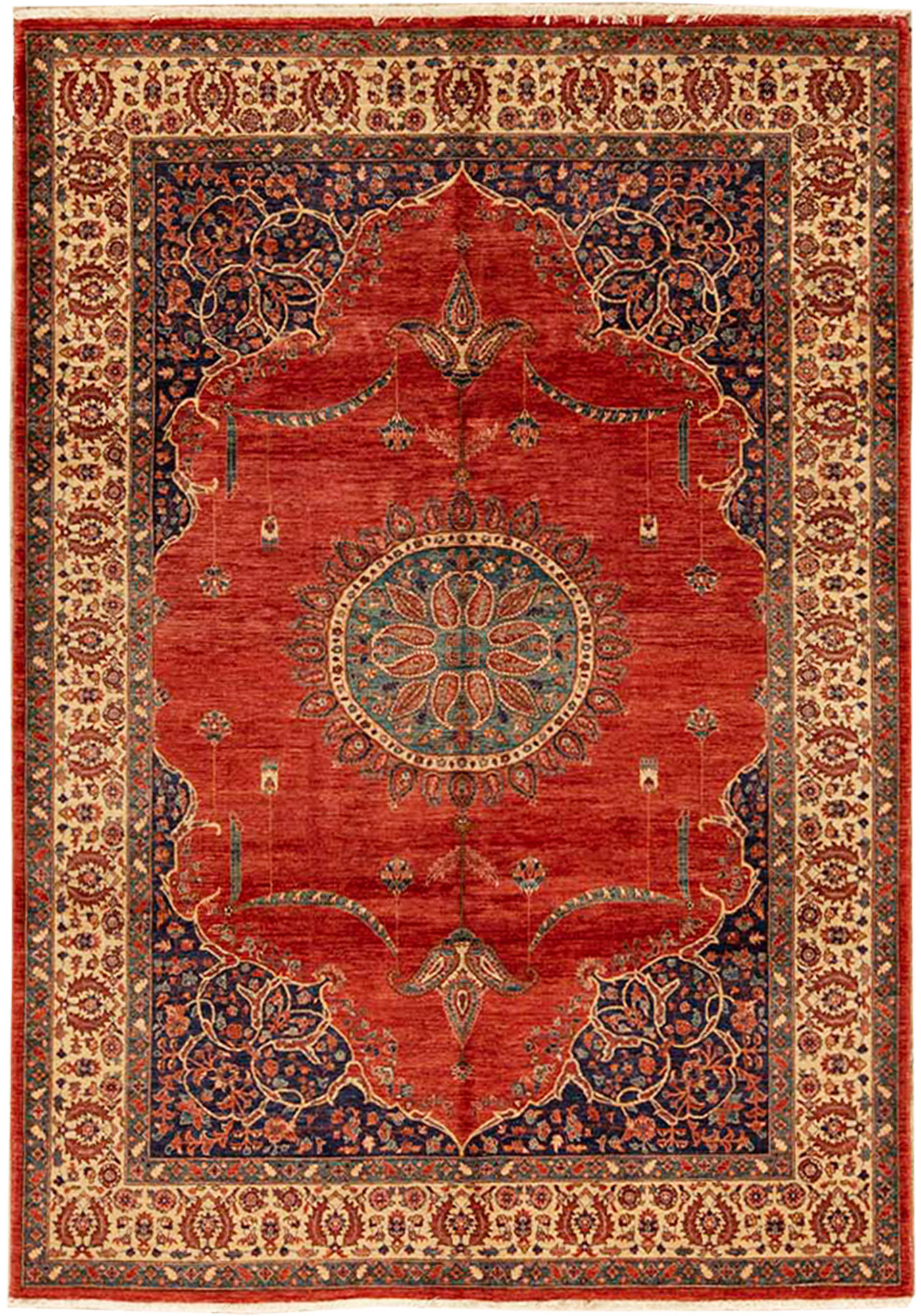 Bokara Rug Co., Inc. Hand-Knotted High-Quality Rust and Ivory Area Rug ...