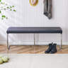 Ivy Bronx Black Shoe Changing Bench Silver Metal Legs, Sofa Bench ...
