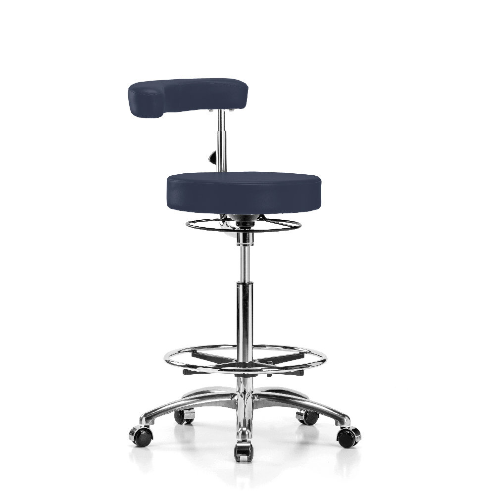 Perch Chairs & Stools PERCH Chrome Height Adjustable Dental Stool with ...