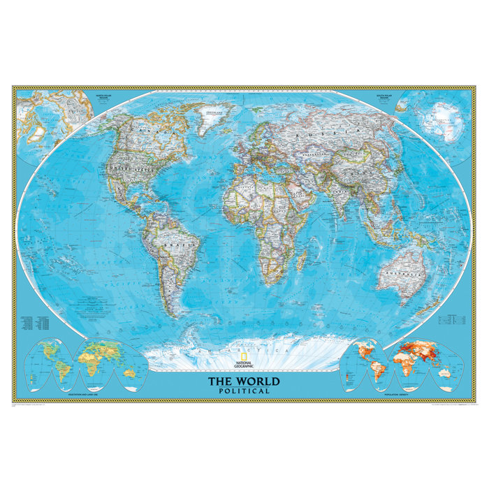 National Geographic Maps 110'' W x 76'' H Dry Erase And Laminated Roads ...