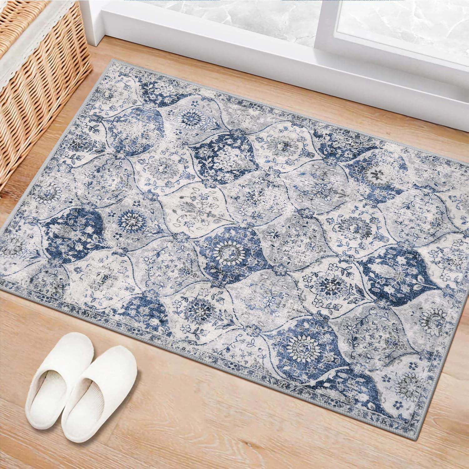 WINUAL Moroccan Trellis Washable Rug, 2X3 Kitchen Rugs For Entryway ...