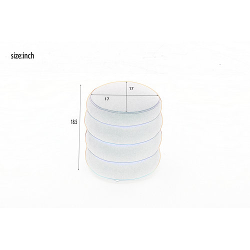 Wrought Studio White Round Ottoman For Home | Wayfair
