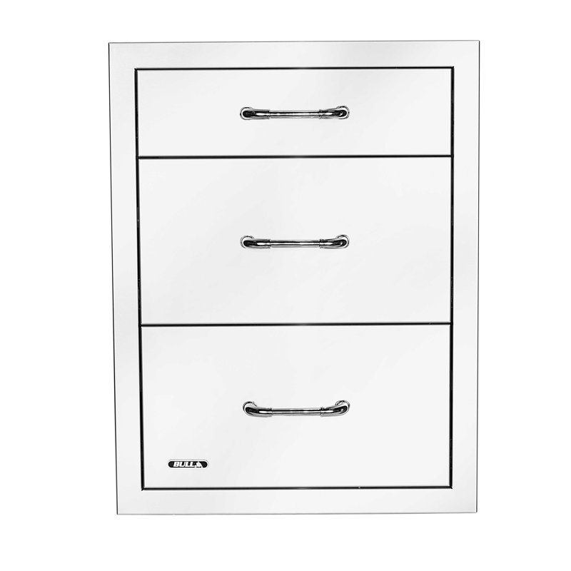 Bull Outdoor Products Bull Stainless Steel Triple Drawer System W ...