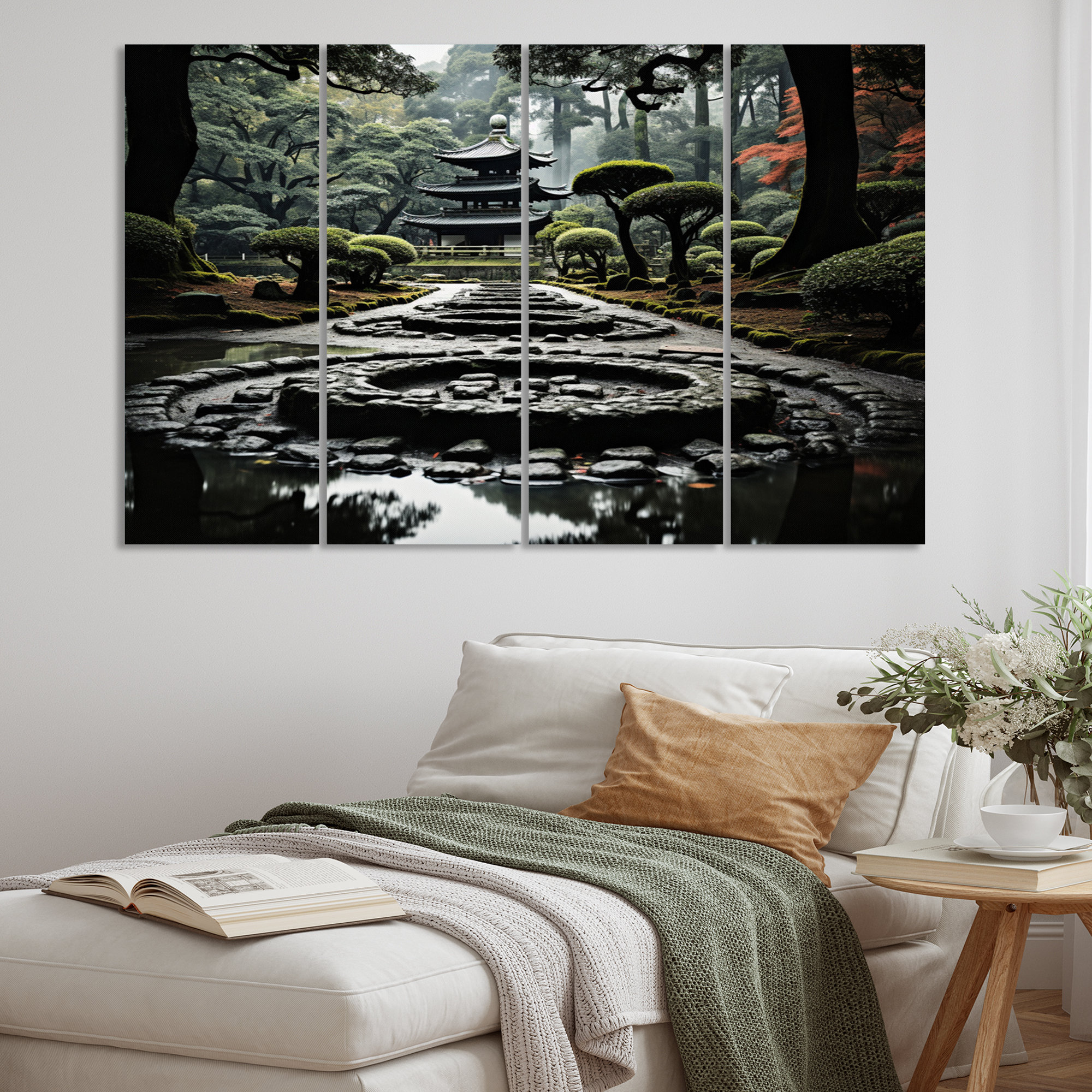 Millwood Pines " Japon Art Zen Garden Serenity IV " 4 - Pieces ...