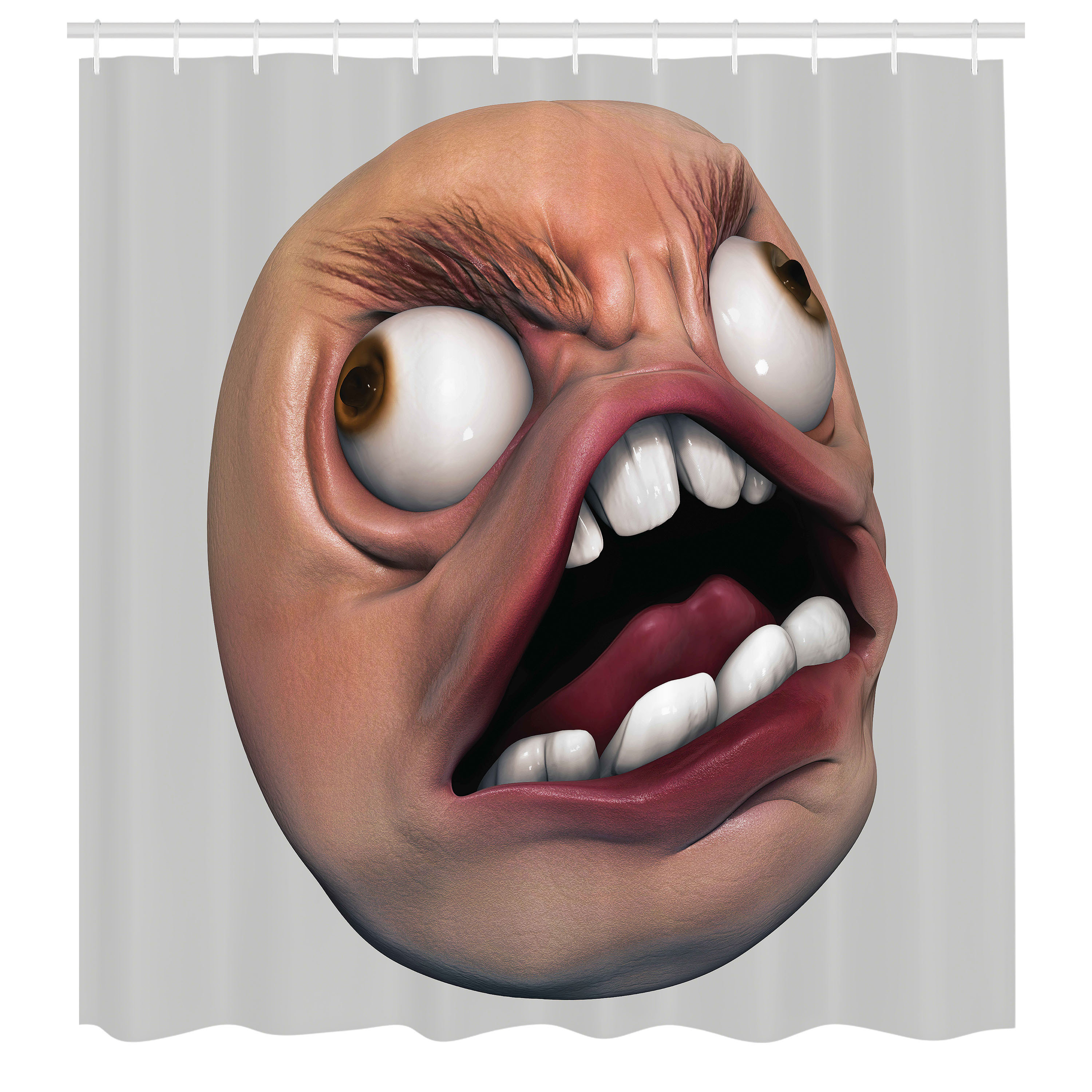 East Urban Home Humor Shower Curtain Angry Rage Meme Guy Fun Coral and ...