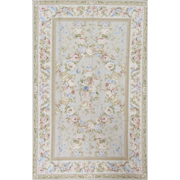 Samad Rugs Gros Point Needlepoint Hand Knotted Wool Area Rug in Beige ...