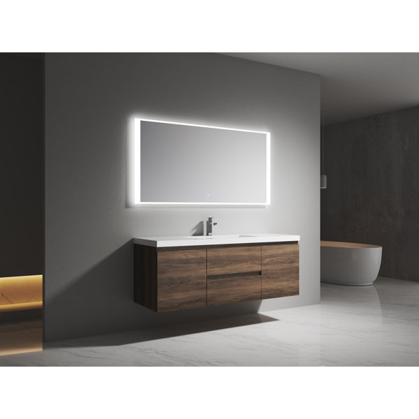 Latitude Run® 59" Wall Mounted Single Bathroom Vanity Set & Reviews ...