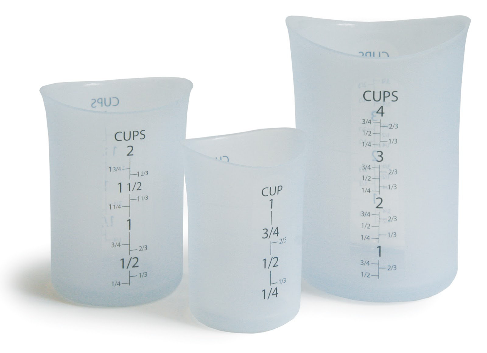 Isi North America Silicone Flexible 3-Piece Measuring Cup Set, 1, 2 And ...