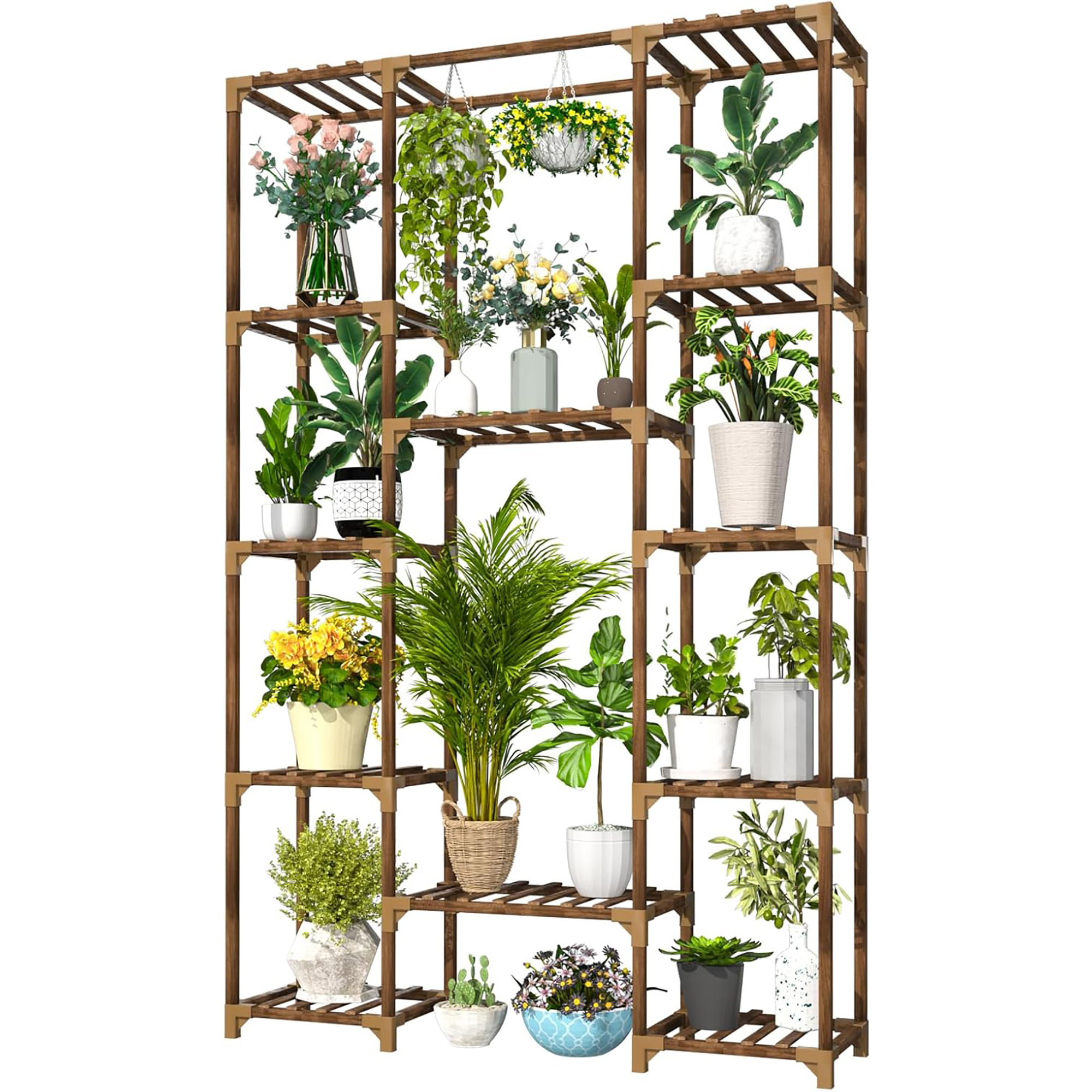 Arlmont & Co. Indoor-Outdoor Tall Plant Stand, 12-Tiered Rack for ...