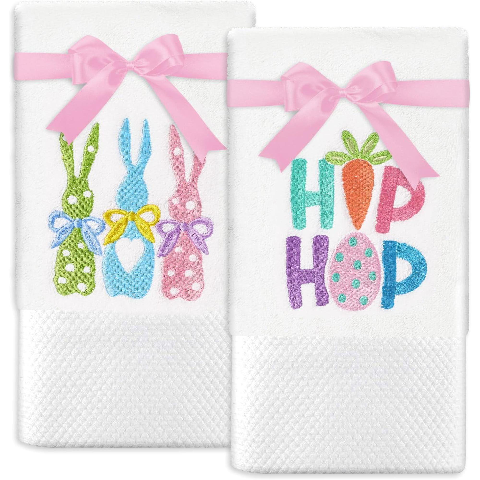 George Oliver Anydesign 2 Pack Easter Hand Towels Cotton Embroidered ...