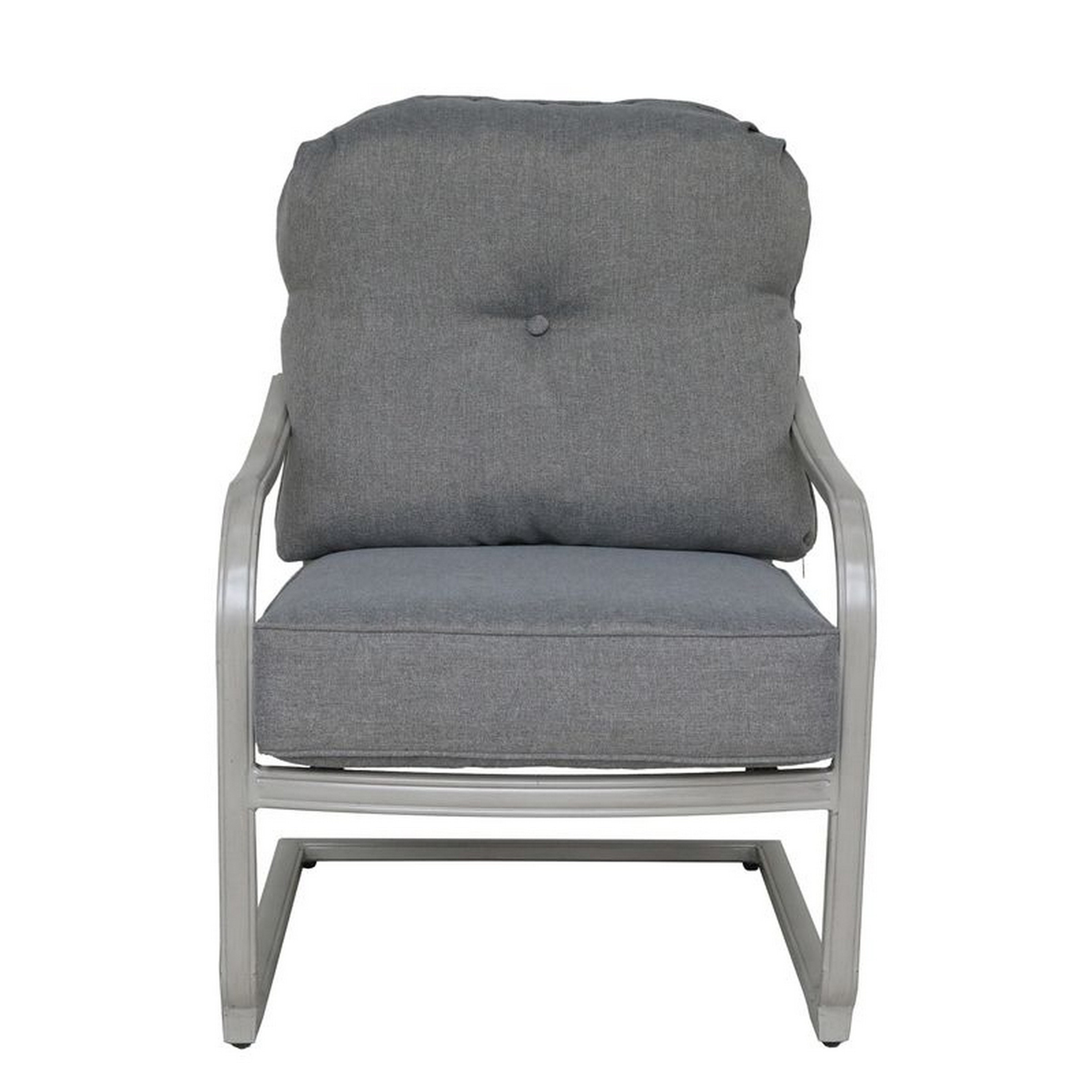 Benjara Wynn Outdoor Patio Spring Chair Set Of 2, Aluminum Frame ...