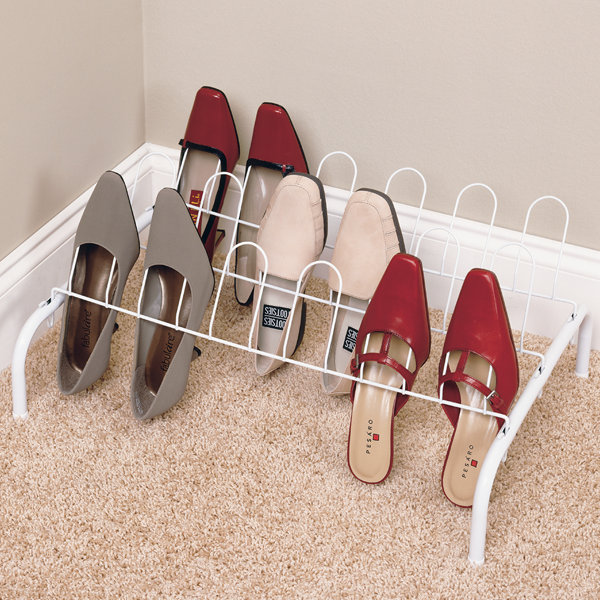 Closetmaid Freestanding 9 Pair White Metal Shoe Rack & Reviews ...