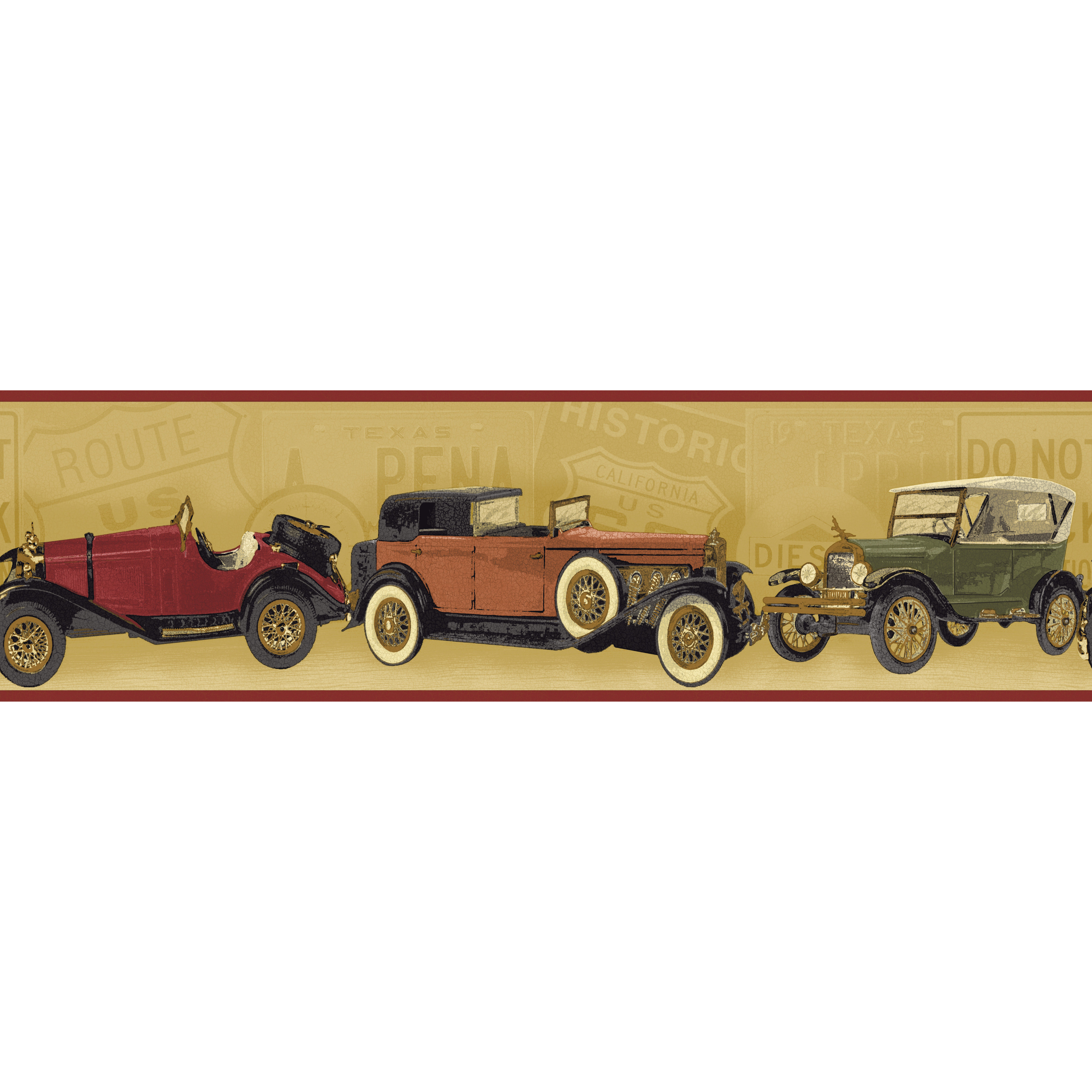 August Grove® Azaleea Vintage Car Border | Wayfair