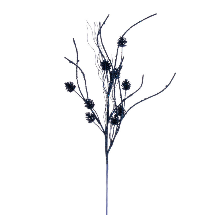 Primrue 32" Mini Pinecone Twig Glitter Spray, 6 per bag. | Wayfair