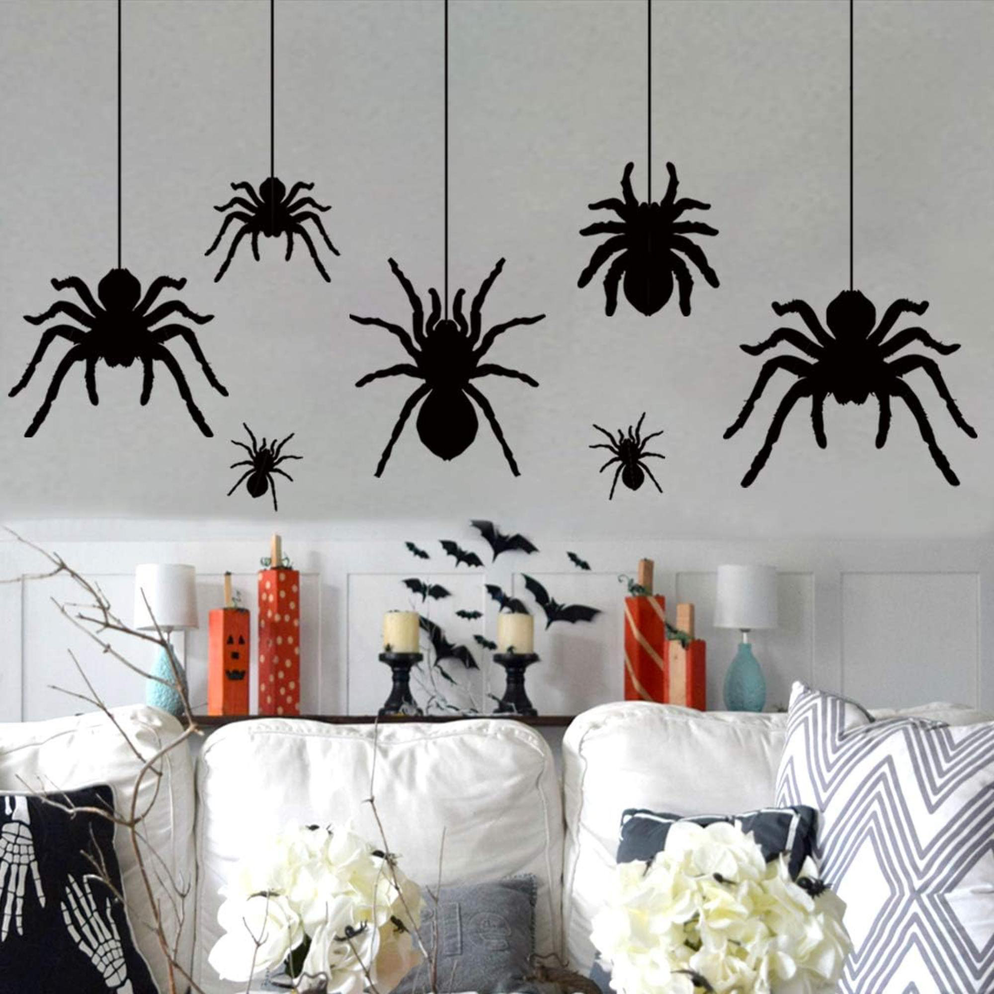 The Holiday Aisle® Halloween Decorations, Extra Large Scary Spider Wall ...