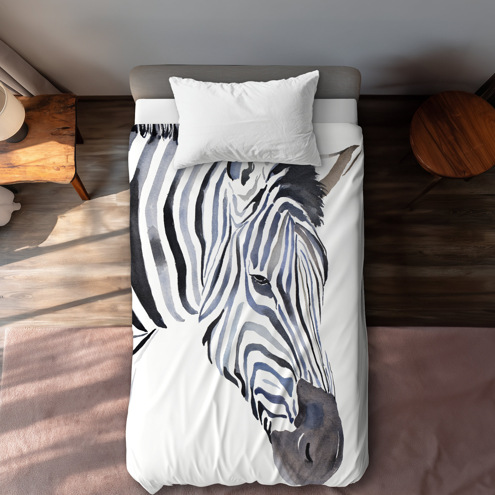 Begin Edition International Inc. Zebra Blue Wildlife Duvet Cover ...