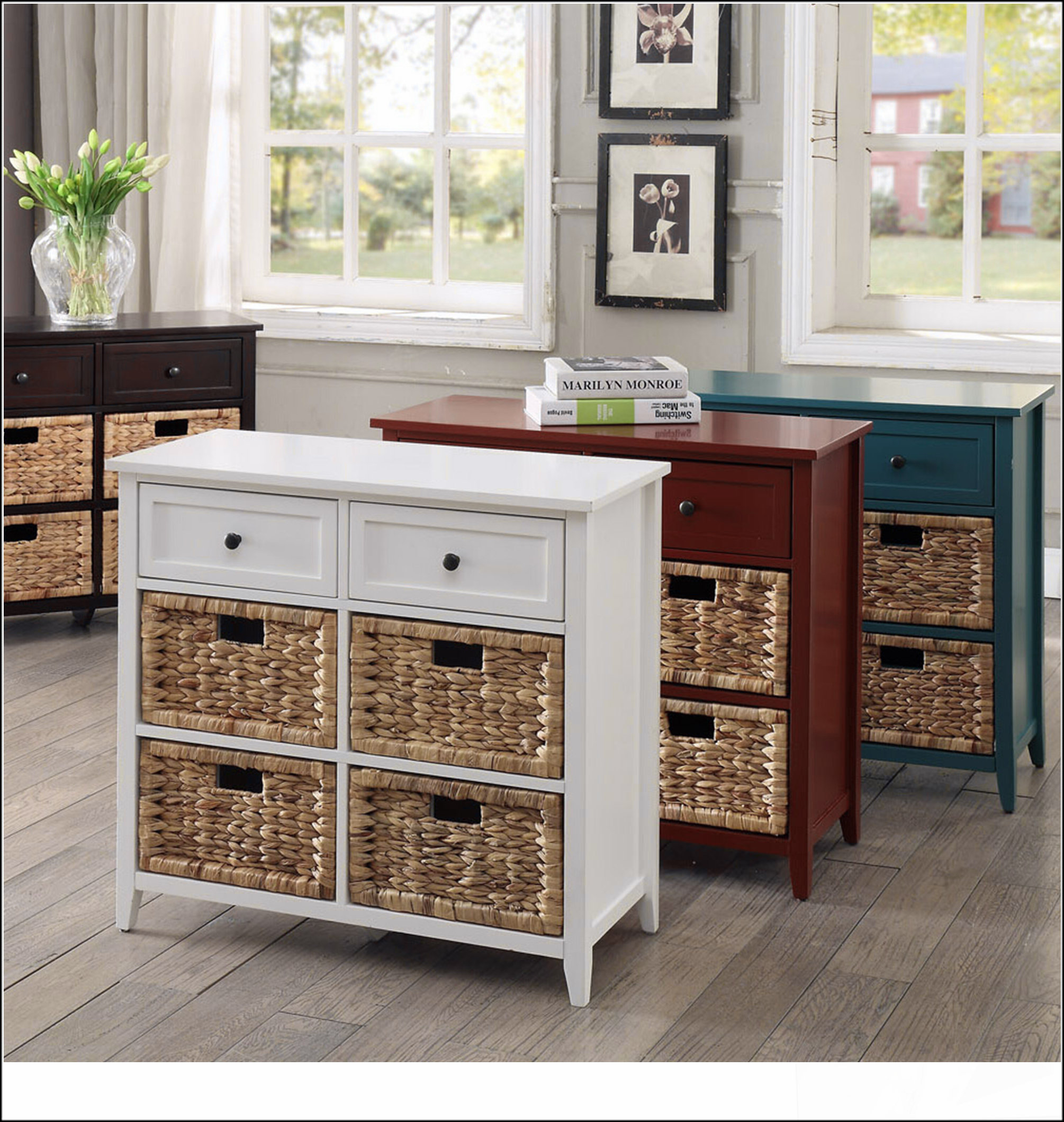 Beachcrest Home™ White 6-Drawer Console Cabinet with Durable Wooden Frame and Versatile Storage ...