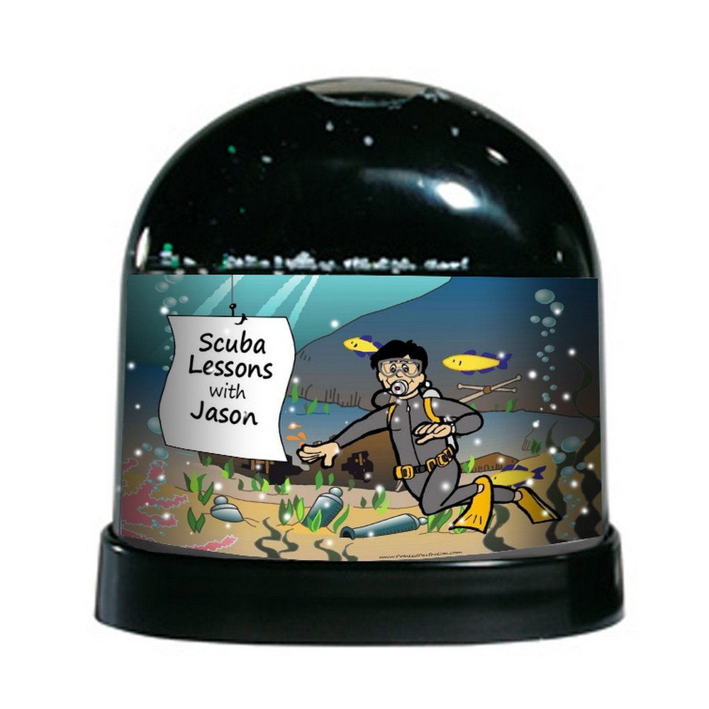 The Holiday Aisle® NTT Cartoon Caricature Male Scuba Diving Snow Globe ...