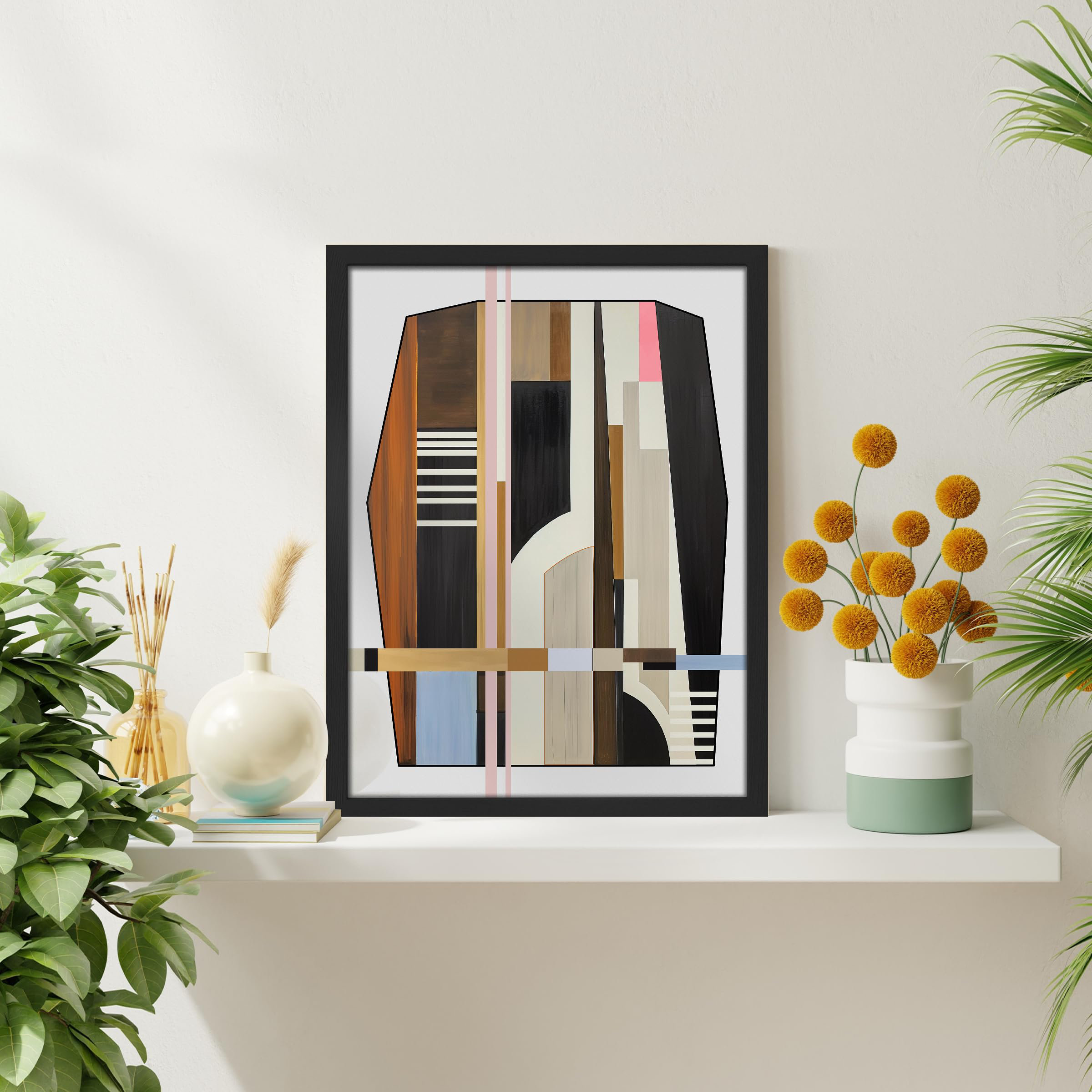 SIGNLEADER Mid-Century Modern Geometric Polygons Abstract Shapes ...