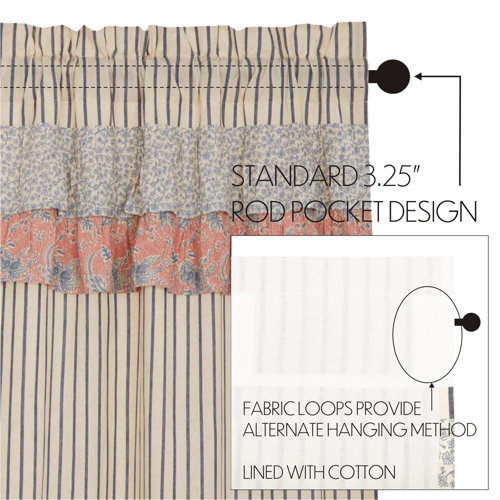 Rosalind Wheeler Charla Cotton 36'' W Cafe Curtain & Reviews | Wayfair