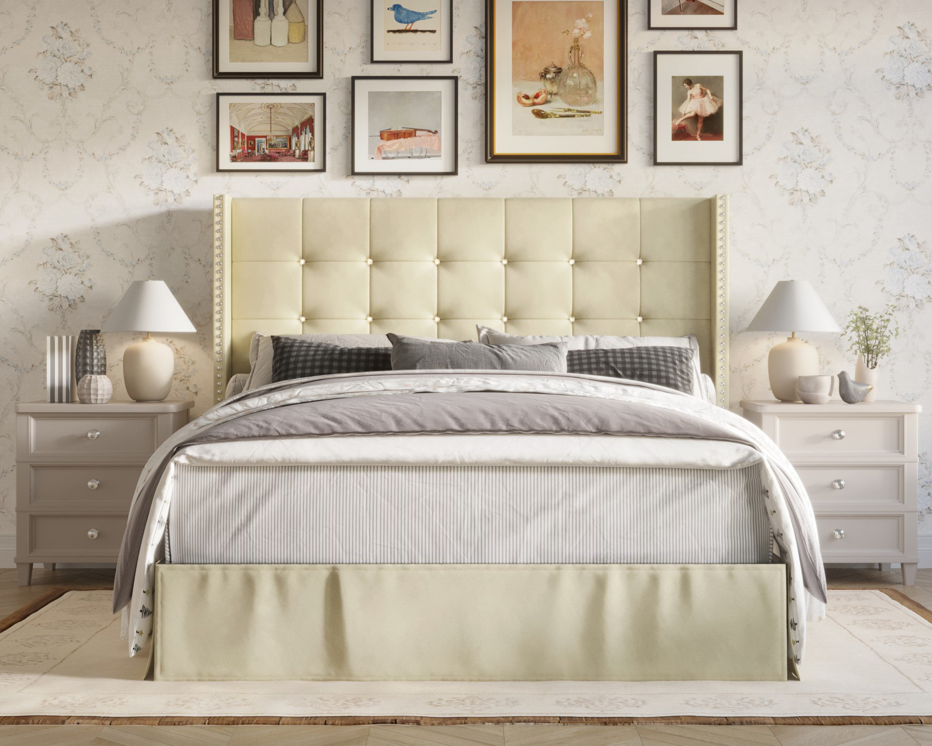 Lark Manor™ Aliviana Twin Tufted Upholstered Platform Bed & Reviews ...