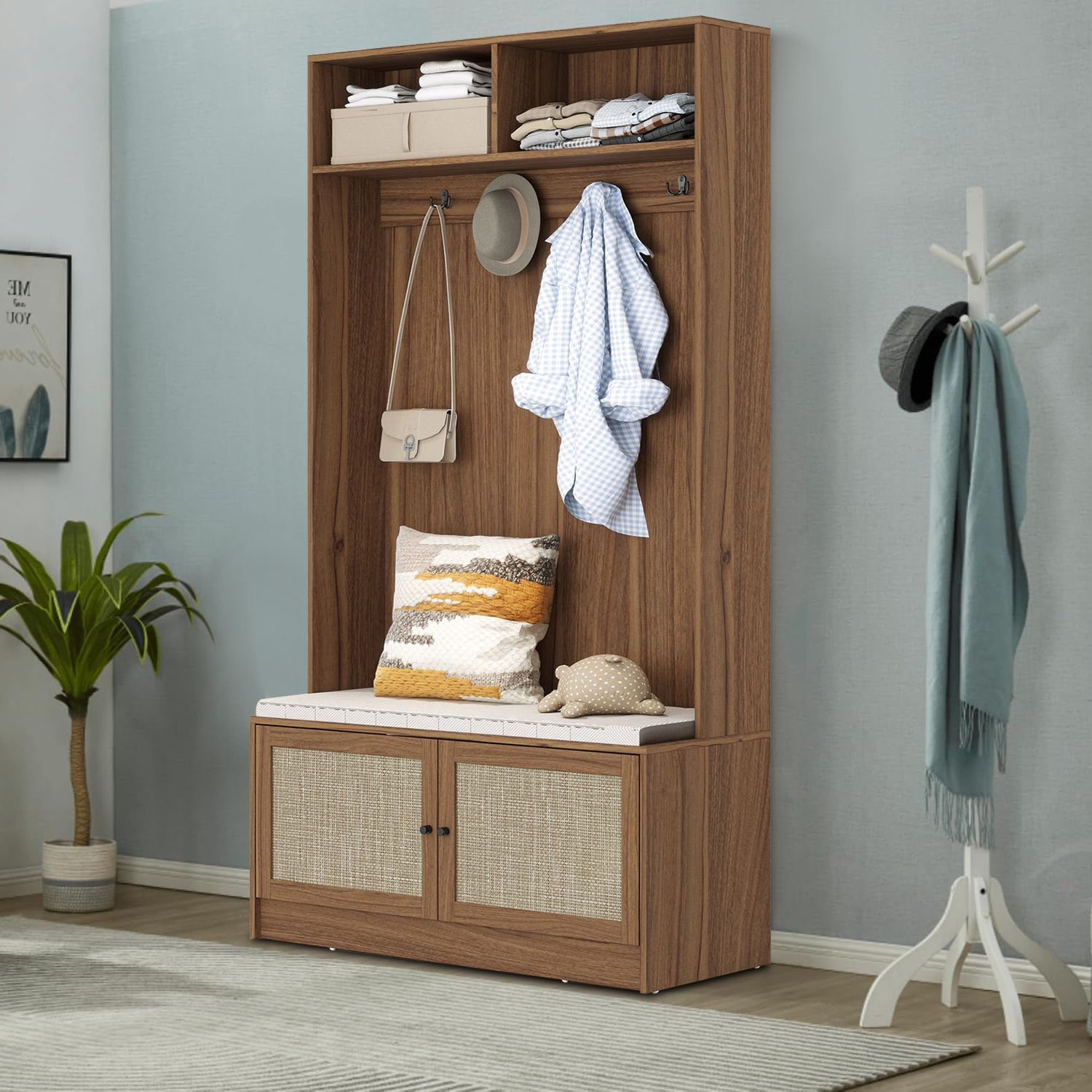 Bay Isle Home™ Modern style multi-functional entrance cloak rack hall ...