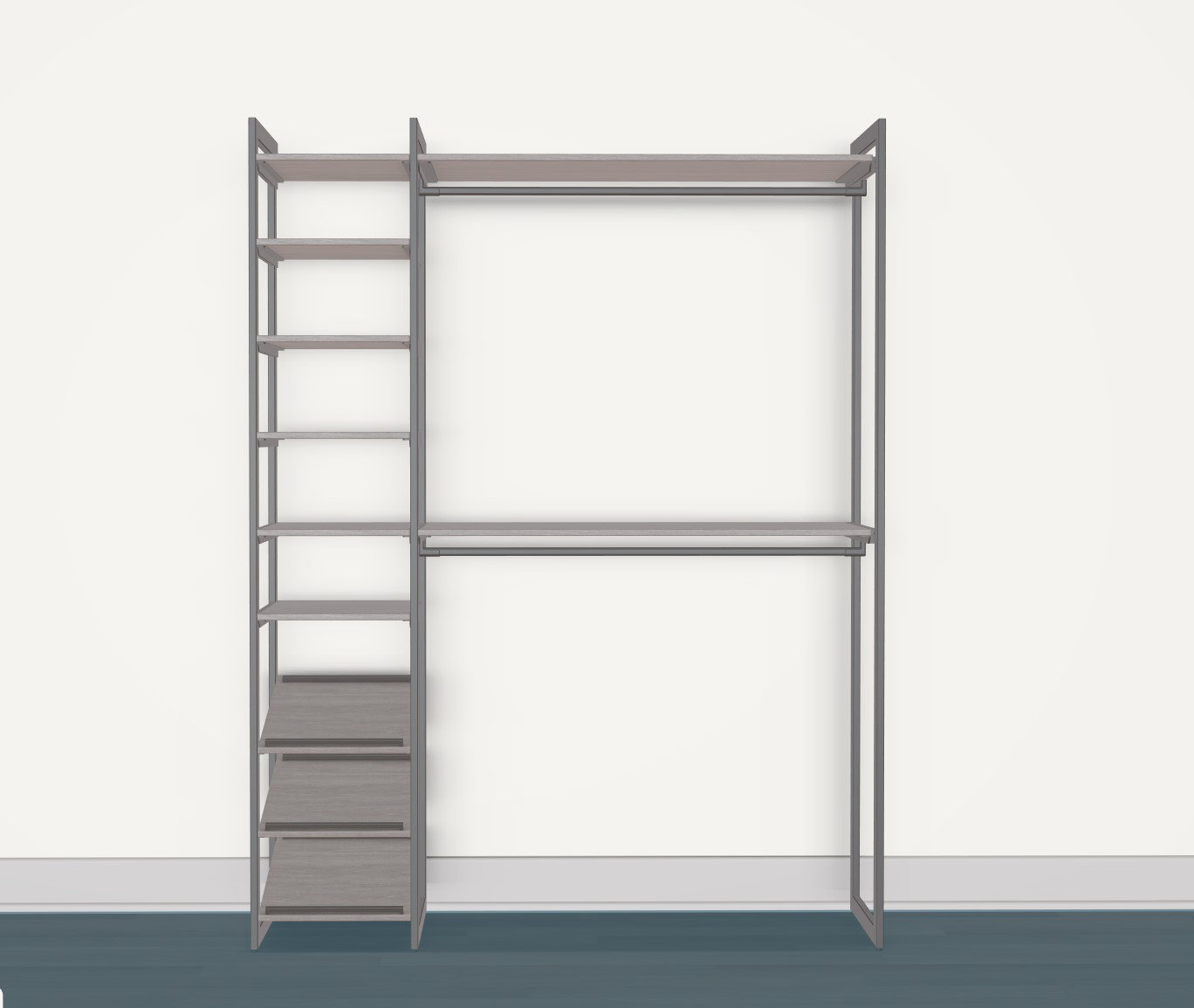 Martha Stewart California Closets The Everyday System 60in W 20in D Double Hanging Closet With ...