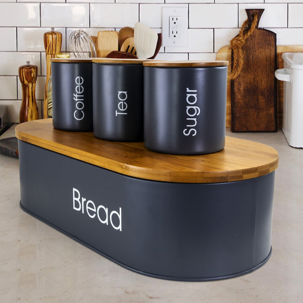 Ebern Designs 4 Piece Kitchen Canister Set & Reviews | Wayfair