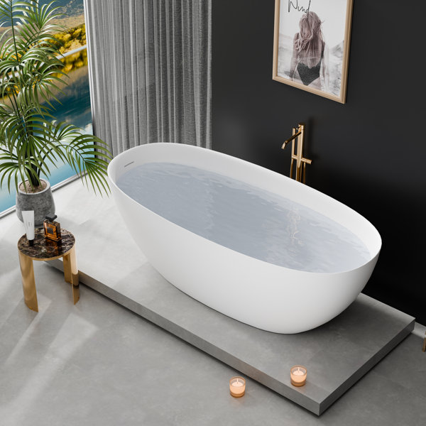 Homein Baignoire autoportante à surface solide de qualité supérieure 65 ...