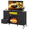 Metro Lane TV Stand With Fireplace For 50 Inch With 6 Drawers Storage ...