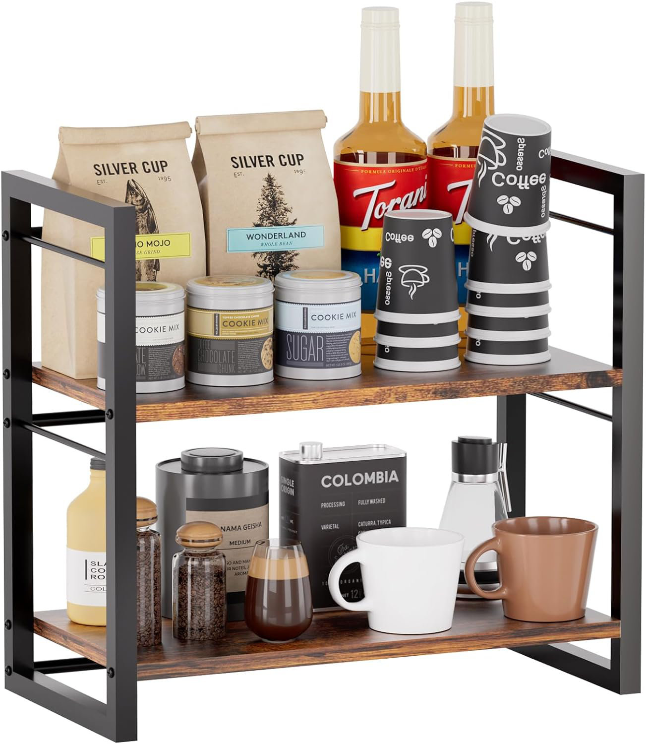 17 Stories Spice Rack Kitchen Countertop Organizer, Wood Coffee Bar ...