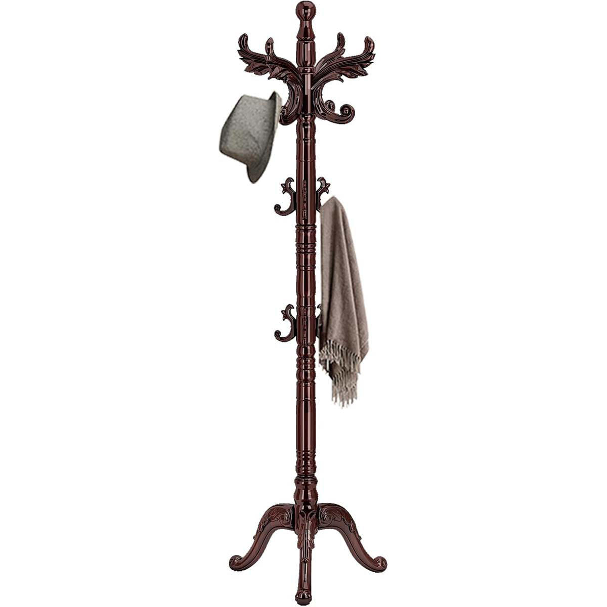 Bloomsbury Market Wooden Coat Rack Stand Sturdy Triangle Base, Natural ...