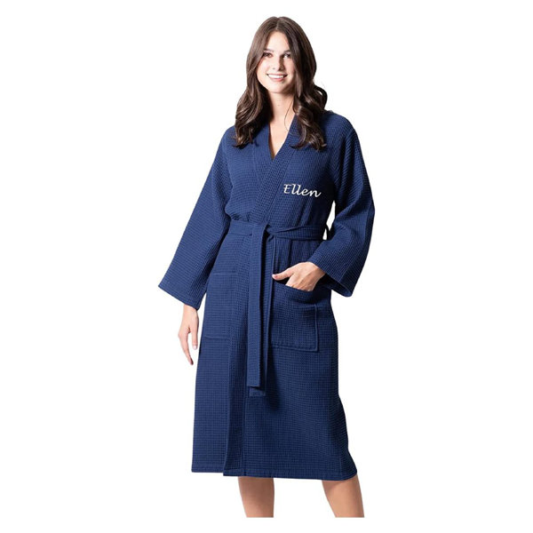 Eider & Ivory™ Bergan Poly-Cotton Blend Waffle Mid-Calf Bathrobe with ...