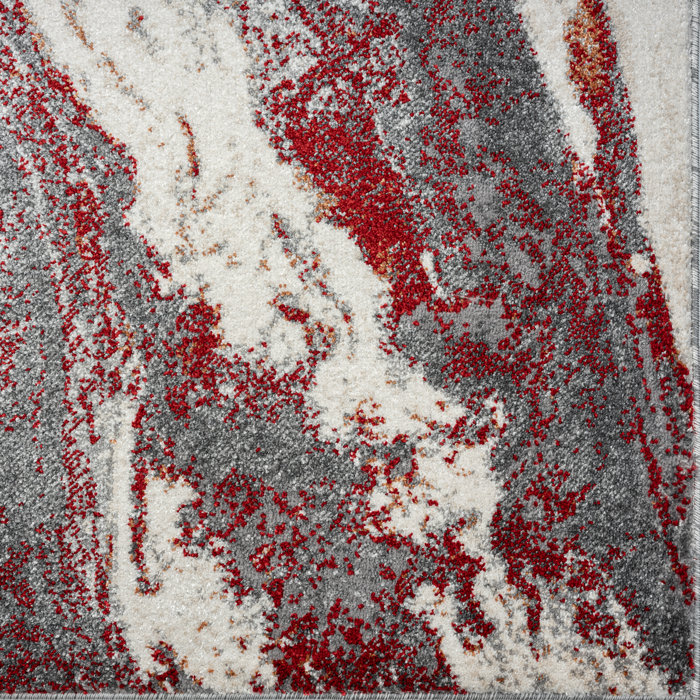 Wrought Studio Alayana Marble Abstract Area Rug | Wayfair