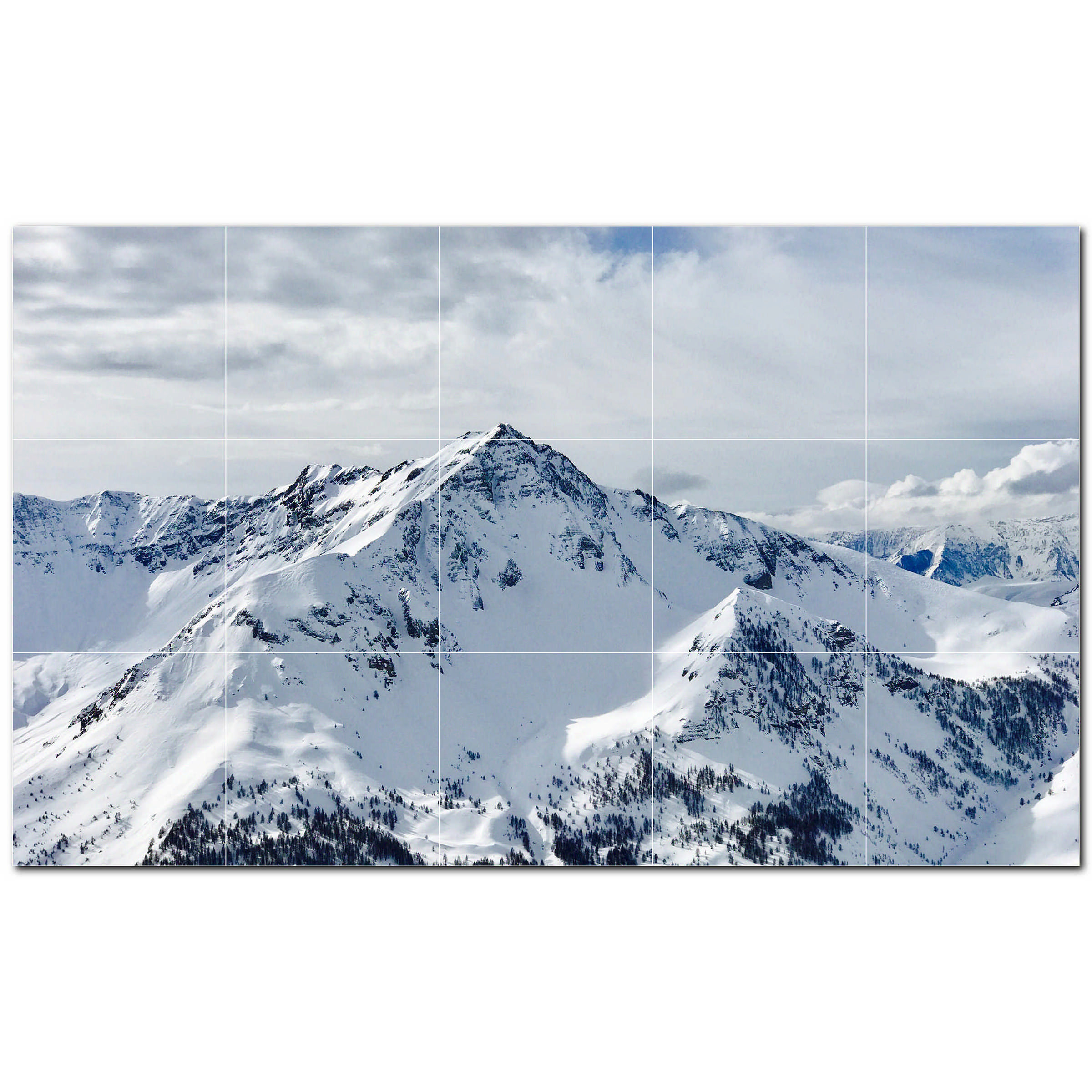 Picture-Tiles.com 24" x 40" Ceramic Mountains Photo Decorative Mural ...